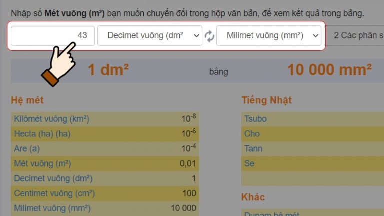1dm2 bằng bao nhiêu cm2, m2, km2 và cách đổi 1 dm2 ra m2 – DINHNGHIA.com.vn