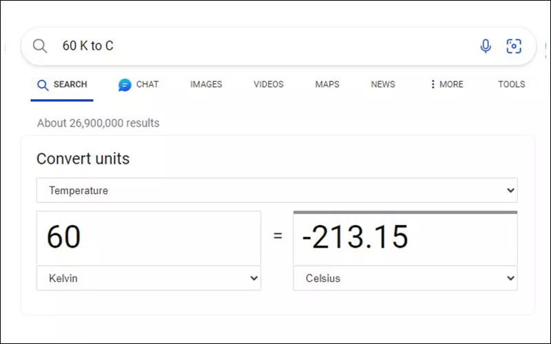 Cách quy đổi độ K (Kelvin) sang độ C (Celsius)