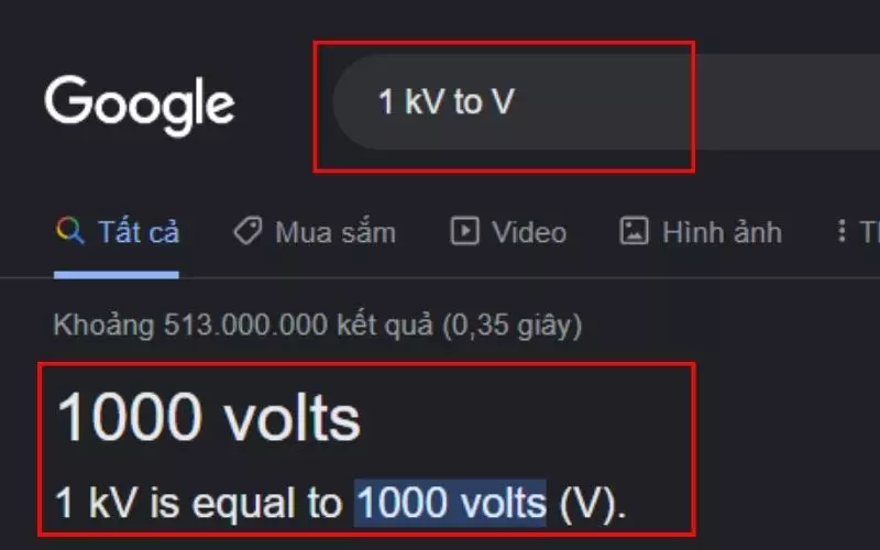 1 kV bằng bao nhiêu V? Đổi 1kV sang MV, V uV, mV
