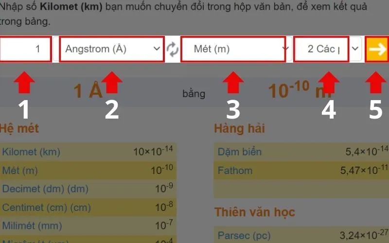1 Angstrom bằng bao nhiêu mét, cm, mm? Cách đổi Å sang m