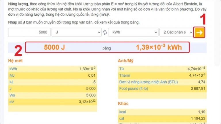 1J bằng bao nhiêu kWh, Wh, Ws? Cách đổi Jun (J) sang kWh đơn giản ...
